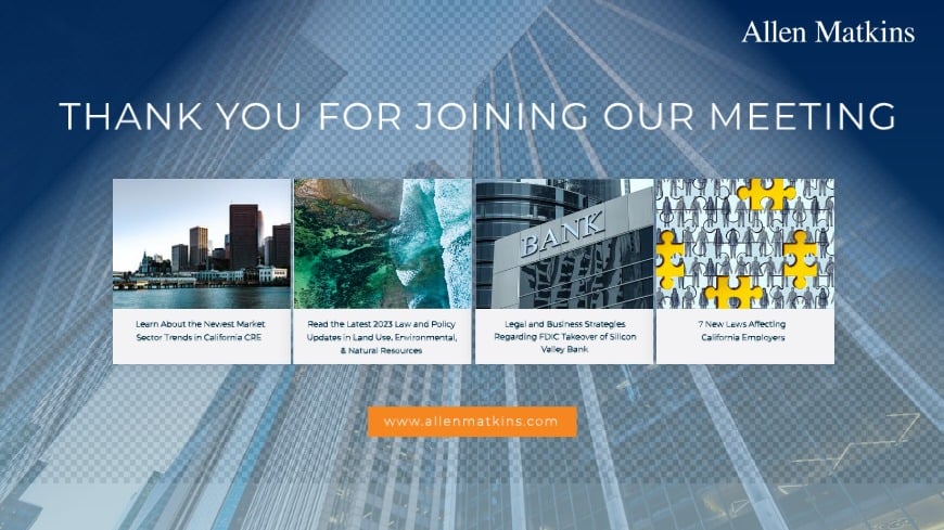 Allen Matkins | Thank You for Joining