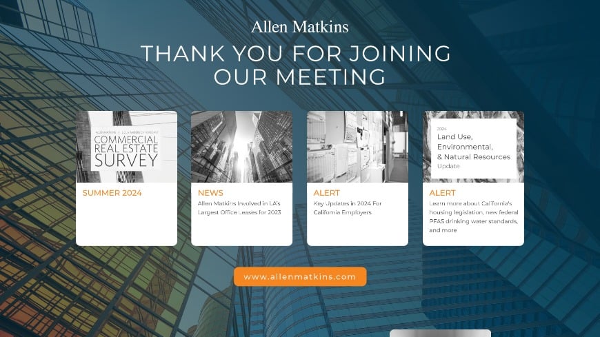 Allen Matkins | Thank You for Joining