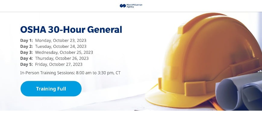 OSHA 30-Hour General 10/23 – 10/27