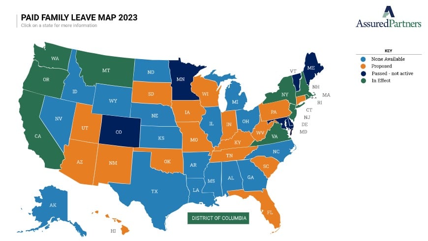 Paid Family Leave Map 2024