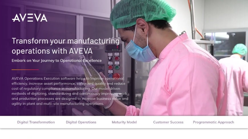 Transform your manufacturing operations with AVEVA Transform your ...