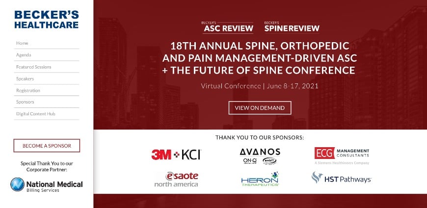 Becker's Spine and ASC Review 18th Annual Spine, Orthopedic and Pain ...