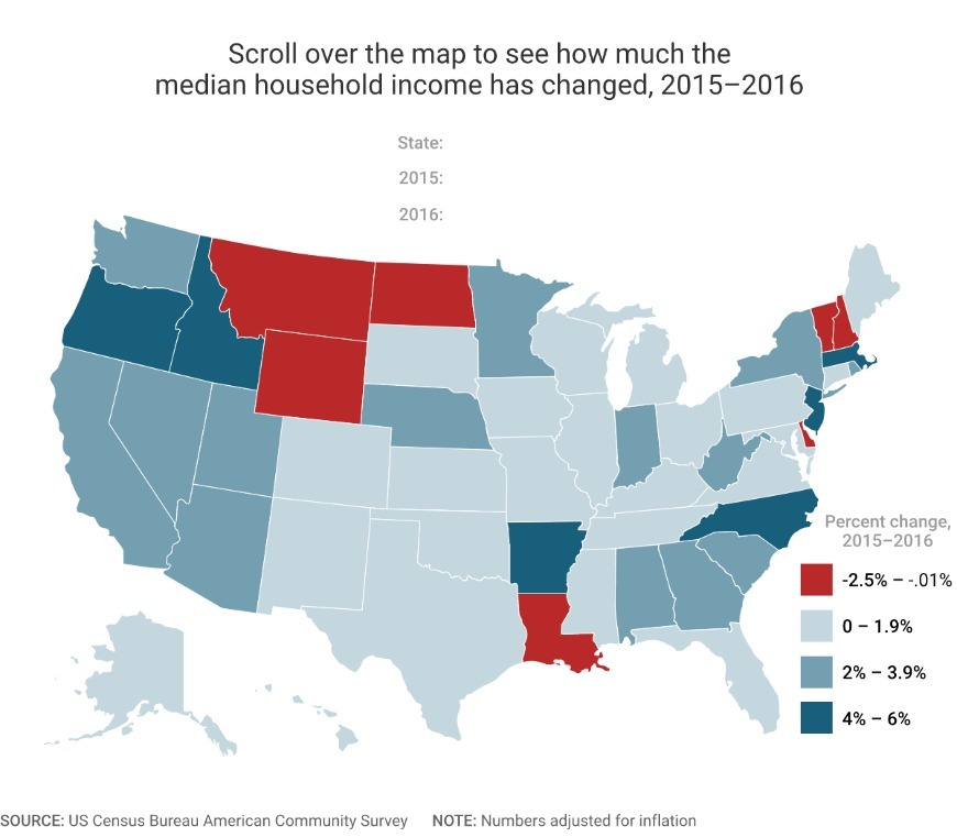 Change in median household income map - desktop