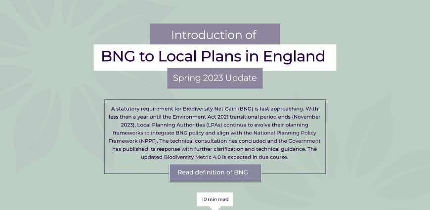 BNG Local Plans in England 2023 Update