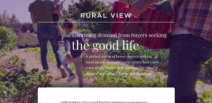 Barnstorming demand from buyers seeking the good life