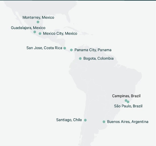 Fig 35: Latin America Markets Map