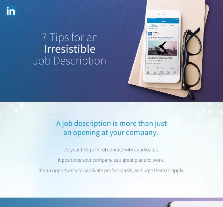 LinkedIn 7 Tips for an Irresistible Job Description Interactive infographic