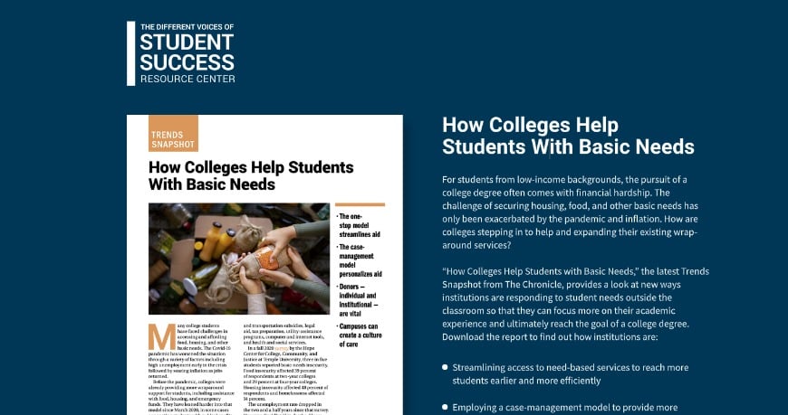 How Colleges Help Students with Basic Needs