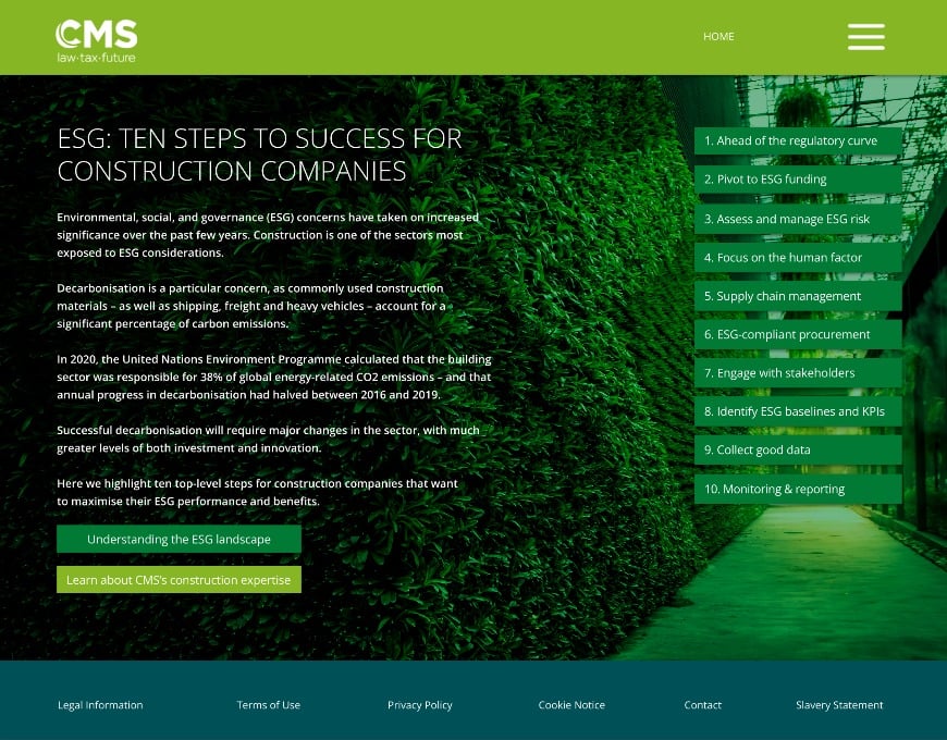 ESG - Ten steps to success for construction companies