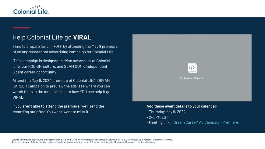 Help Colonial Life go VIRAL!