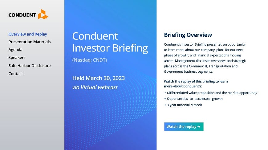 Conduent Investor Briefing