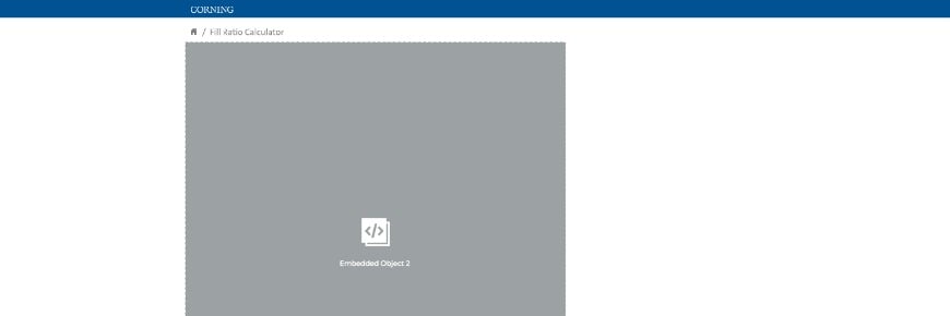 Corning Fill Ratio Calculator