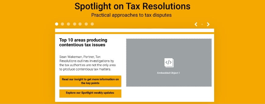 spotlight on Tax Resolutions campaign