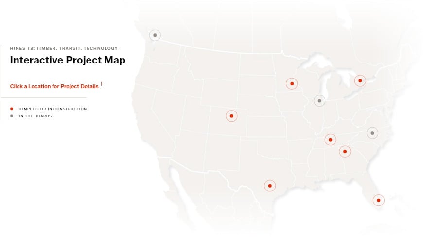 Mass Timber (Interactive) Project Map