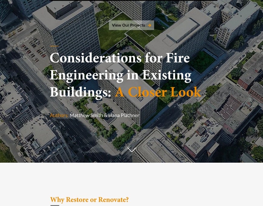 Considerations for Fire Engineering in Existing Buildings: A Closer Look