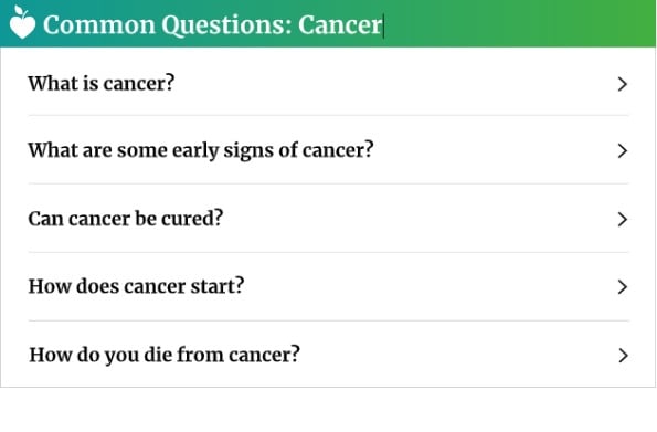LIVE-Common Questions Cancer