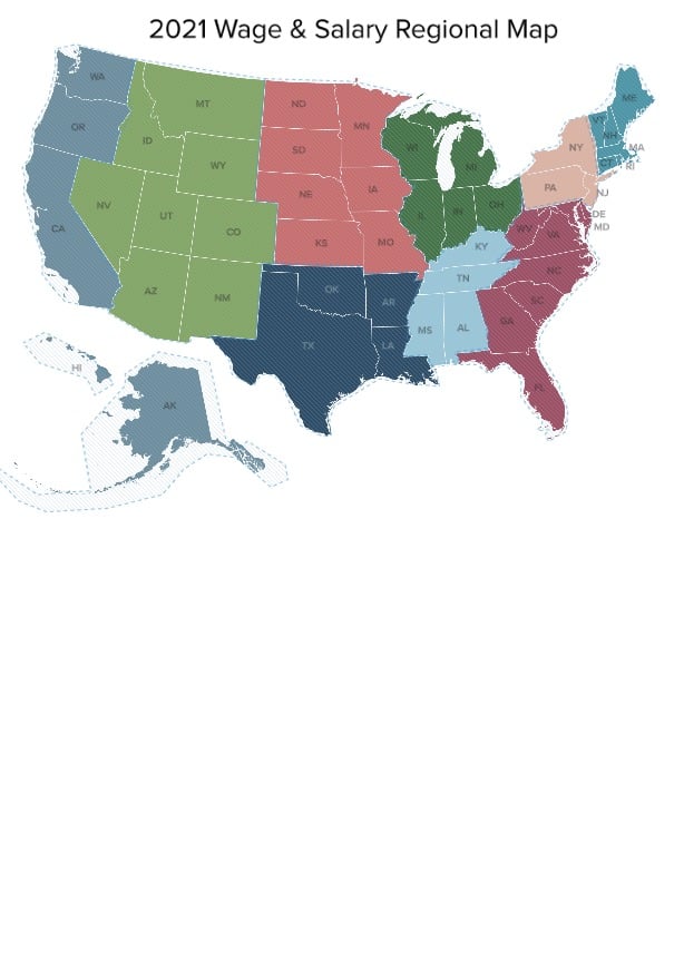 CE Pro Wage & Salary regional map-2021