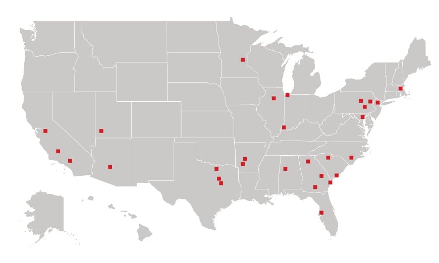 GAF Manufacturing Map - with New Plants