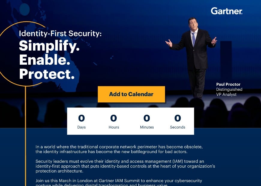 Iame18 Gartner Identity And Access Management Summit