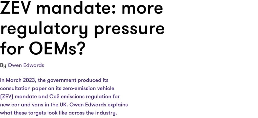DS4631 Auto Q2 Sector review - ZEV mandate