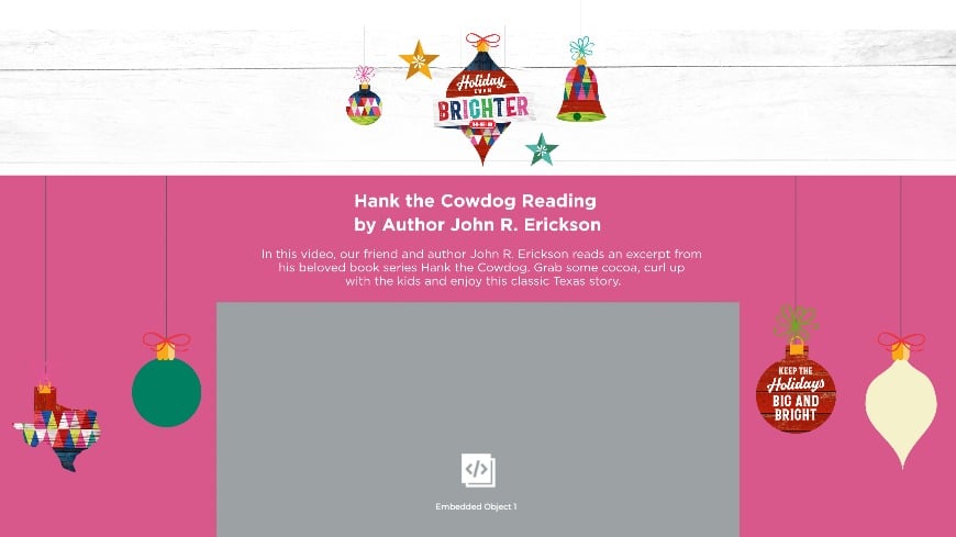 Dec 24: Hank the Cowdog Reading Author John R. Erickson