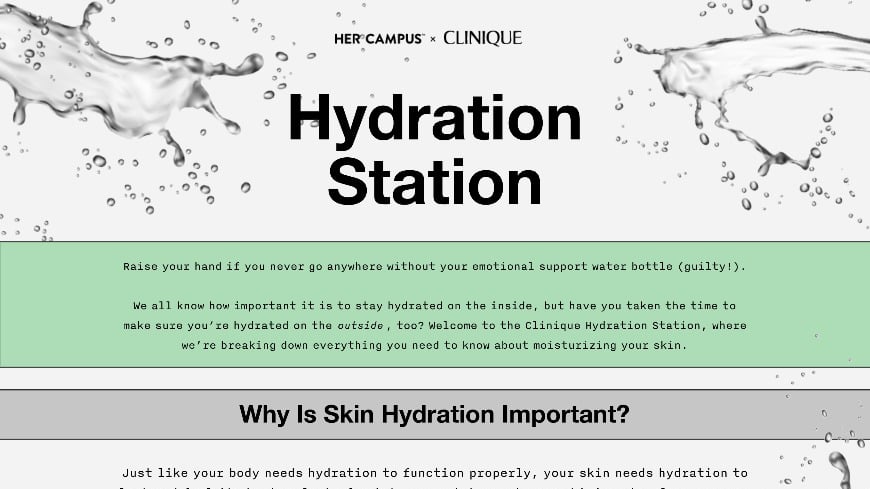Clinique Hydration Station skin hydration, what causes dry skin ...