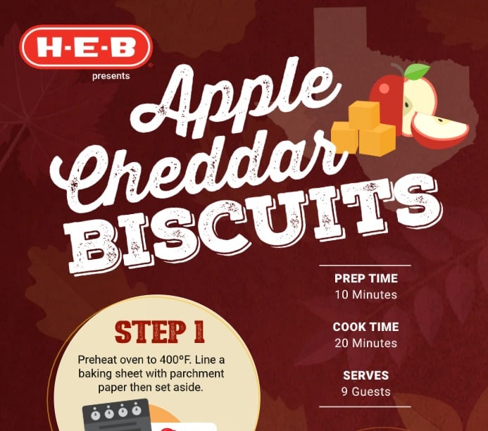 H-E-B Apple Cheddar Biscuits InfoGraphic
