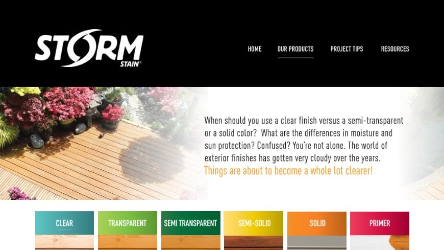 Our Products Storm Stains + Sealers, storm system, wood stain, deck ...
