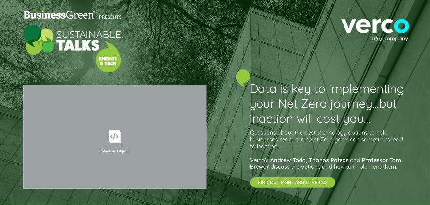 Sustainable, Talks: Energy & data (Verco) Decarbonisation, net zero, technology, data, energy