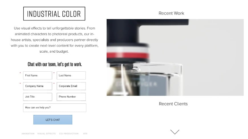 Industrial Color - CGI Landing