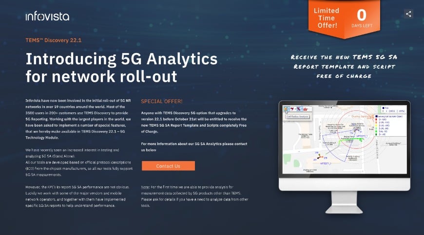 TEMS Discovery 22.0 Special Offer 5G Analytics Data Collection 5G NR ...