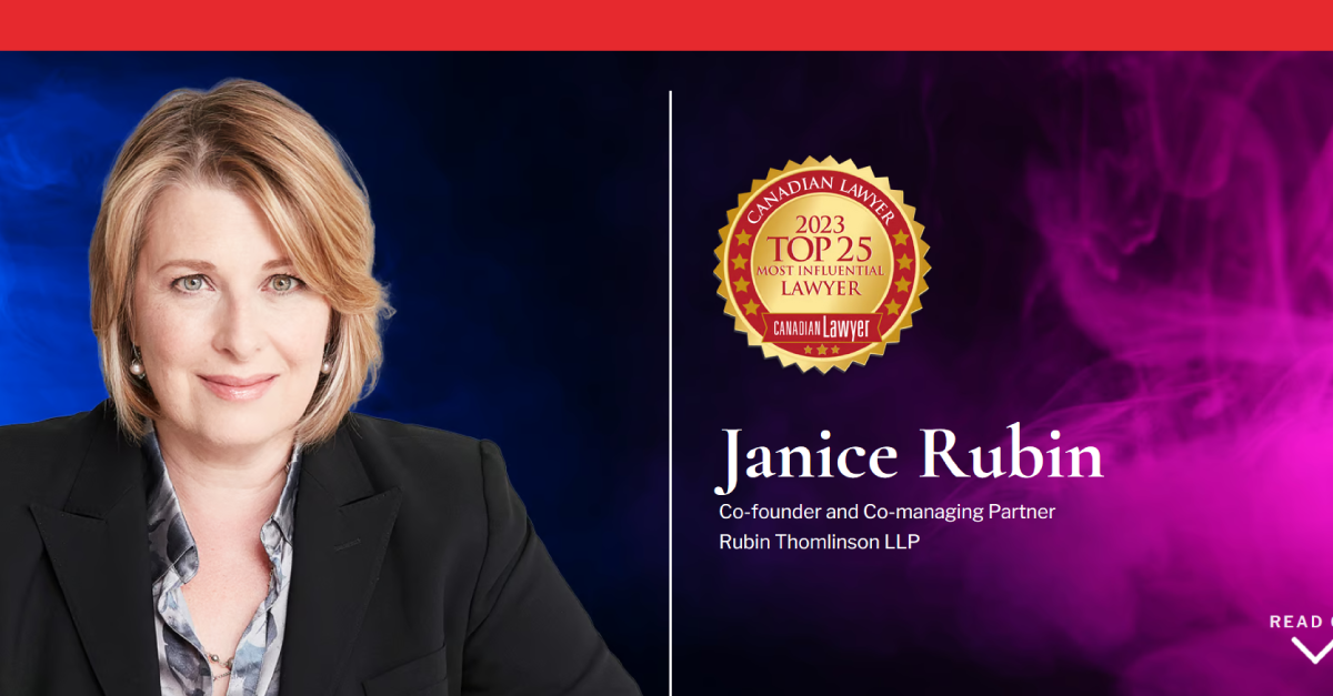 CL Top 25 Most Influential Lawyers 2023 - Janice Rubin CL Top 25 Most ...