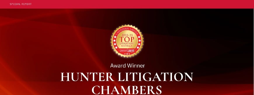 CL Top Litigation Boutiques 2022 - HUNTER LITIGATION CHAMBERS