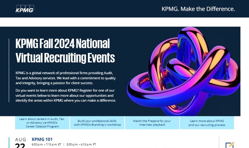 KPMG Fall Virtual Career Series KPMG, Career, Thrive, Learning, Growth ...