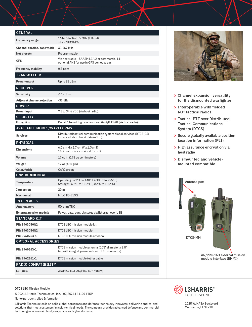 DTCS Mission Module L3Harris, Space and Airborne Systems, DTCS, DTCS ...