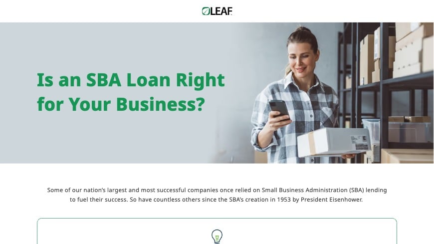 SBA LEAF Comparison - Landing Page - SBFG