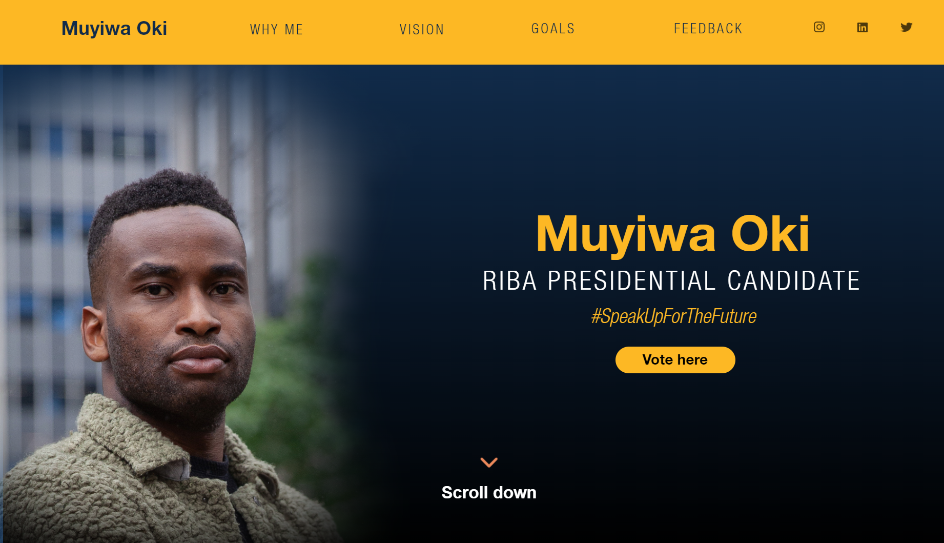 Vote Oki Muyiwa Vote Oki Muyiwa for RIBA President