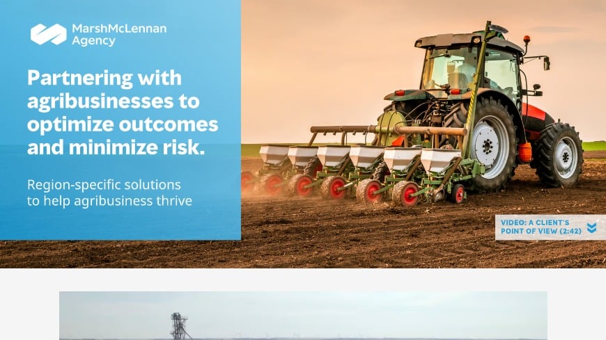 MMA Agribusiness Video Landing Page Agriculture, risk management, loss ...