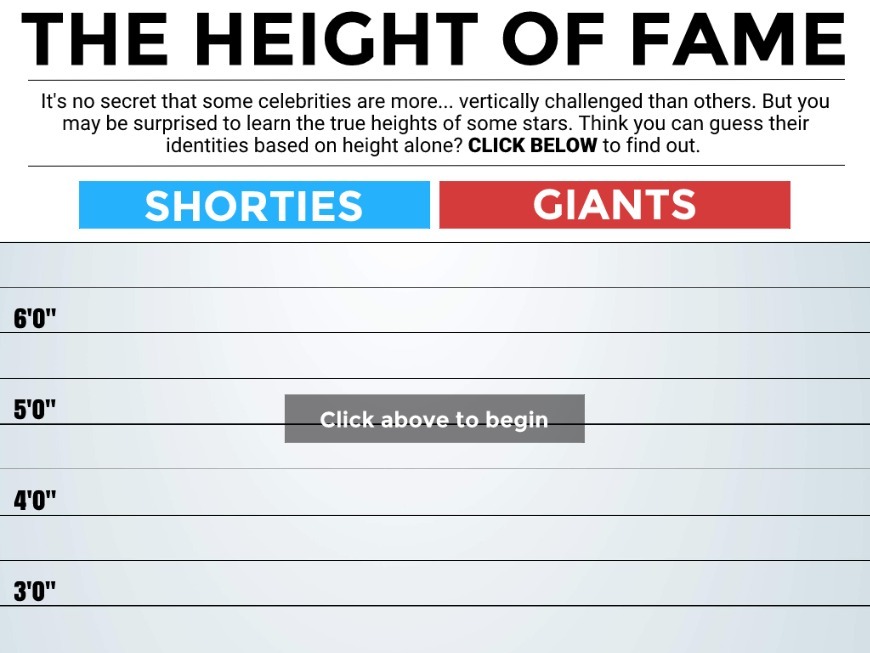 Celebrity Heights Chart