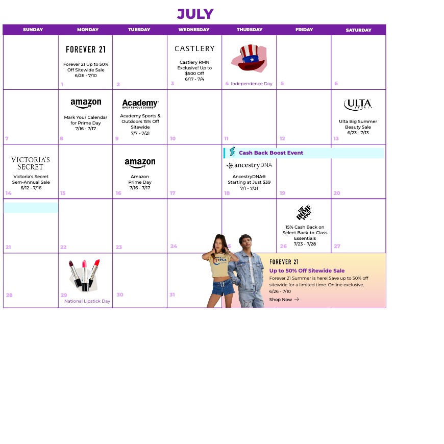 Calendar - July