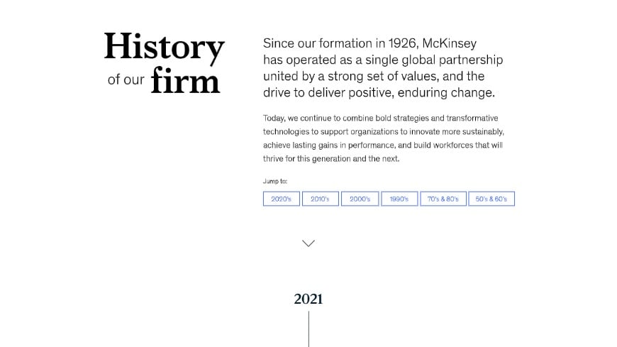 Our History timeline dt