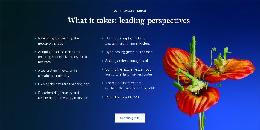 COP28 themes module desktop COP28 McKinsey Sustainability Themes