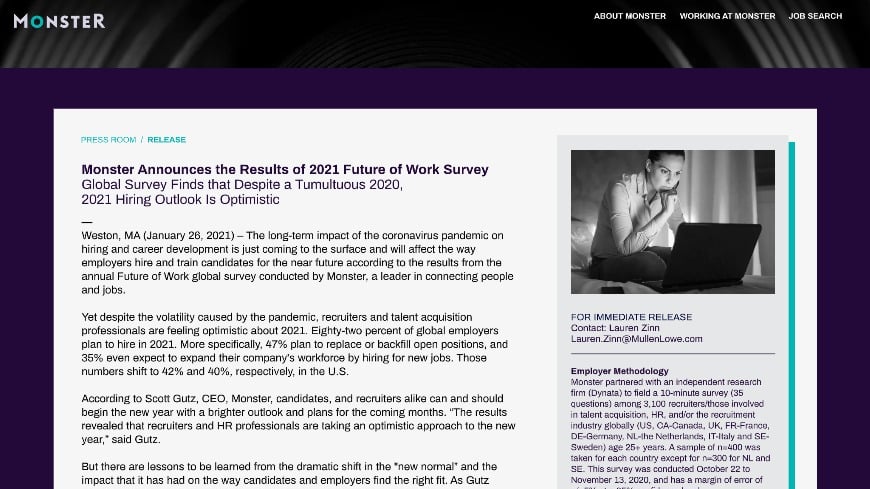 Monster Press Release