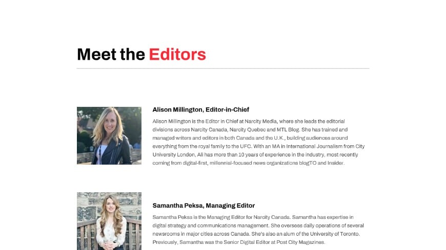 Meet the editors (en) - Narcity