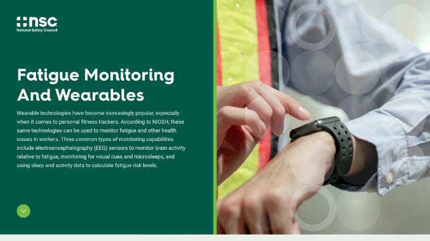 Fatigue monitoring and wearables