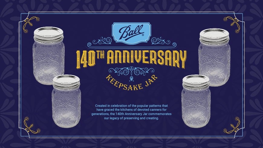 140th Keepsake Mason Jar LP Ball 140th Canning Anniversary Keepsake ...