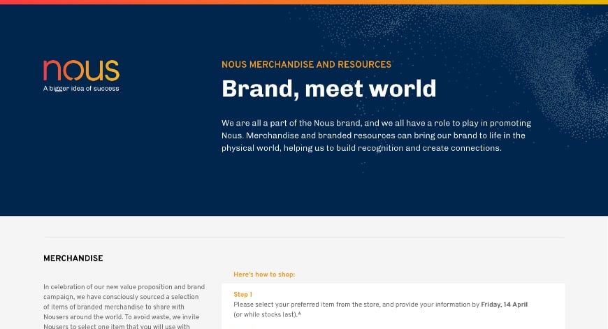 Nous Merchandise and resources