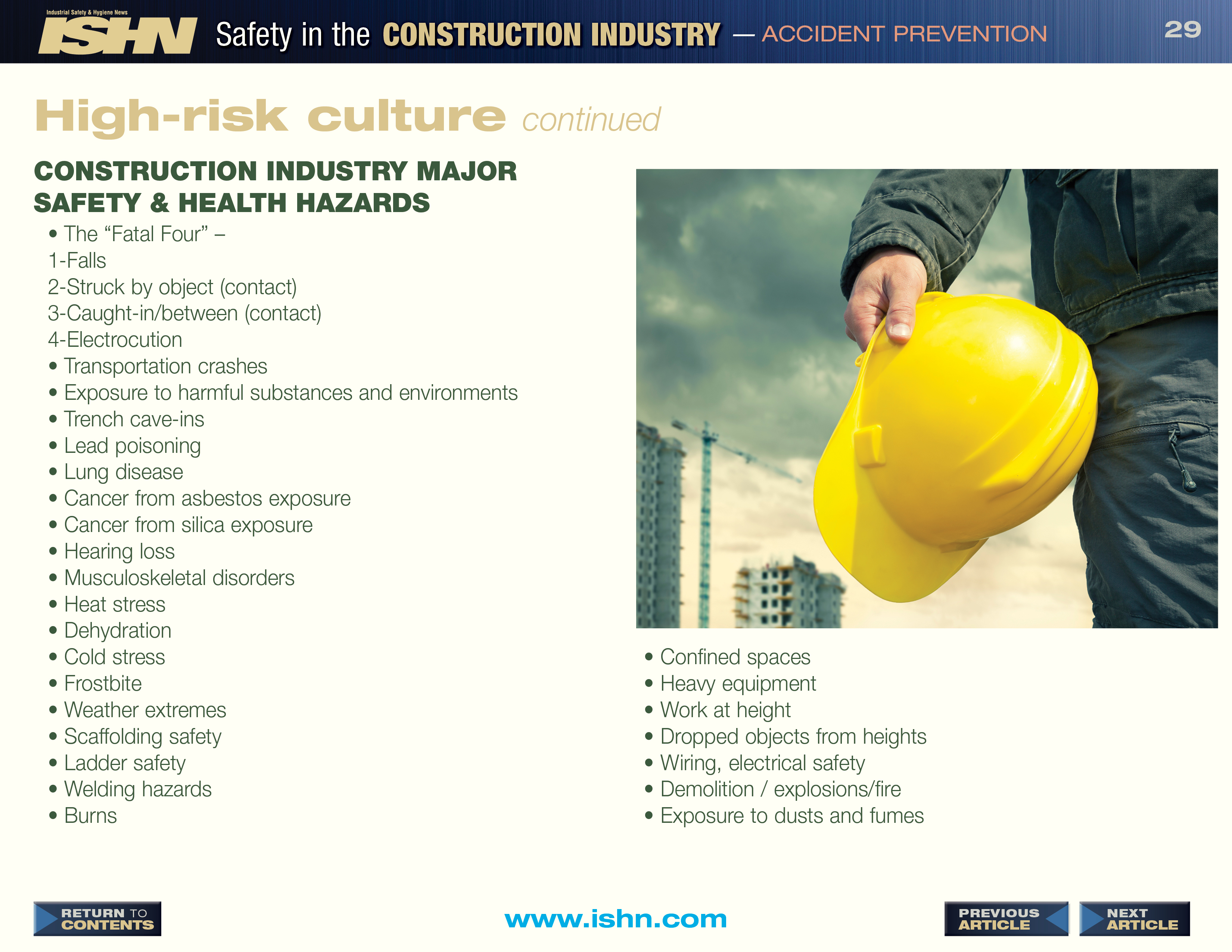 ISHN Construction Industry Safety