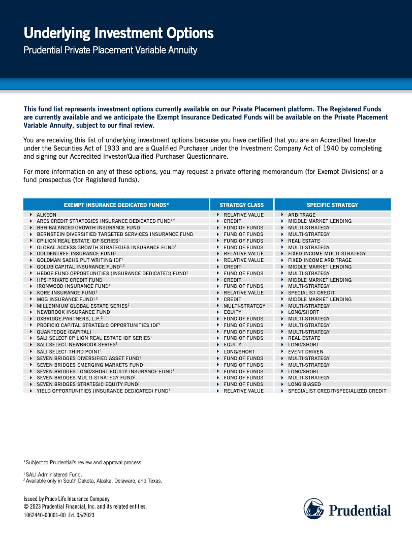 PruLife Private Placement ISG_DG_ILI181_01 Copy Prudential, Private ...