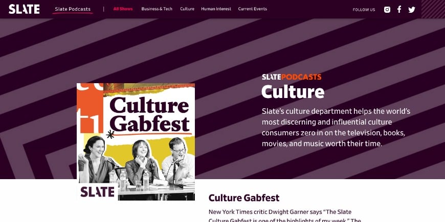 Media Kit: Slate Podcast Culture